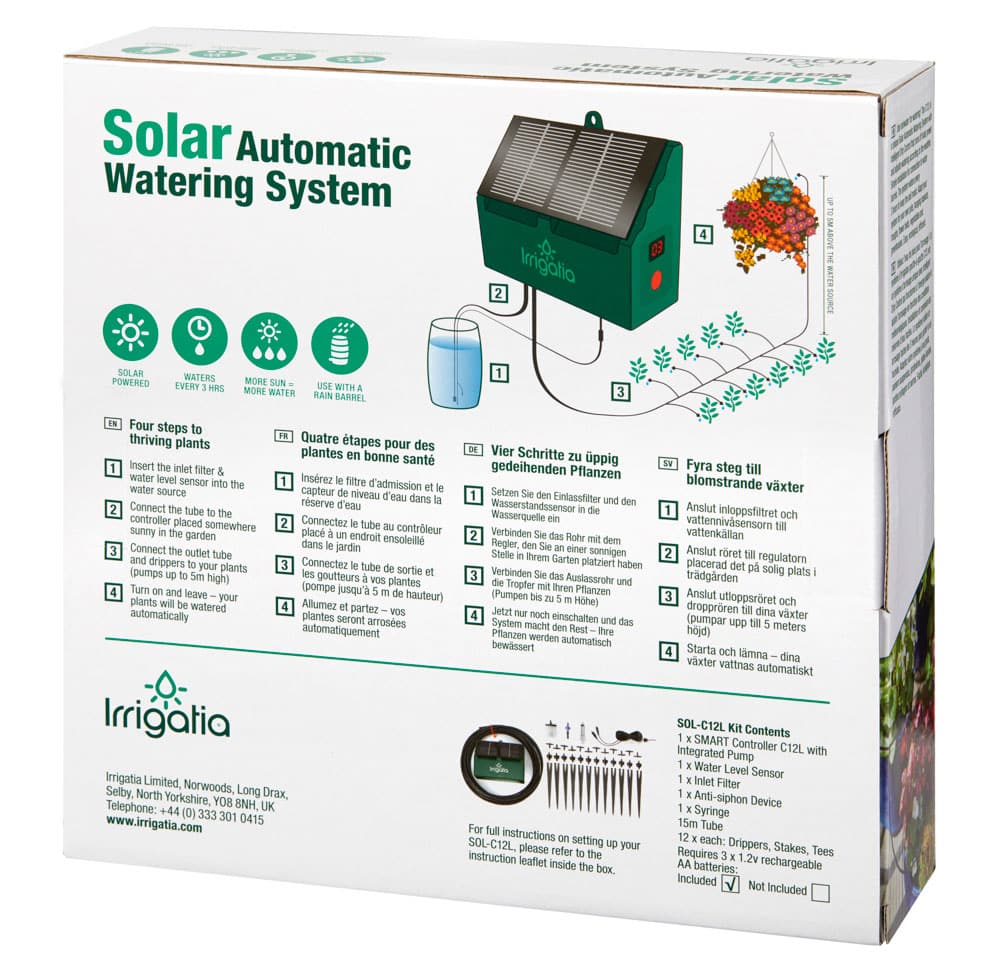 Irrigatia - Solar Automatic Watering System C12 L • Microgarden