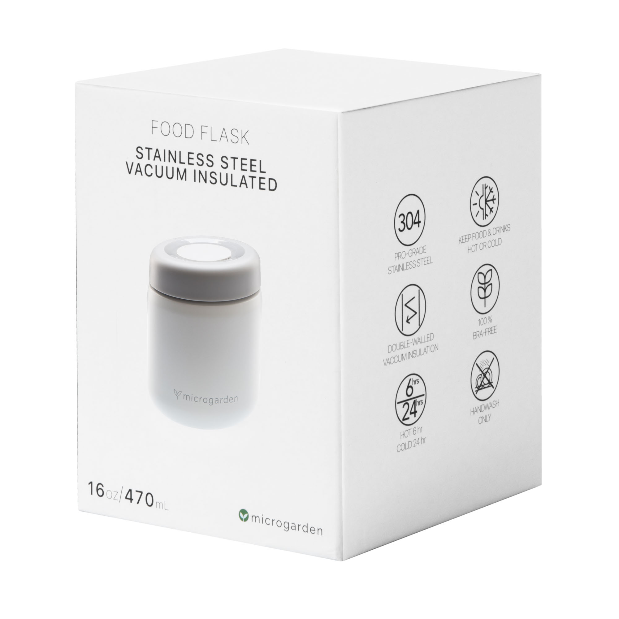 Stainless Steel Vacuum Insulated Food Flask 450 ml - Cloud • Microgarden